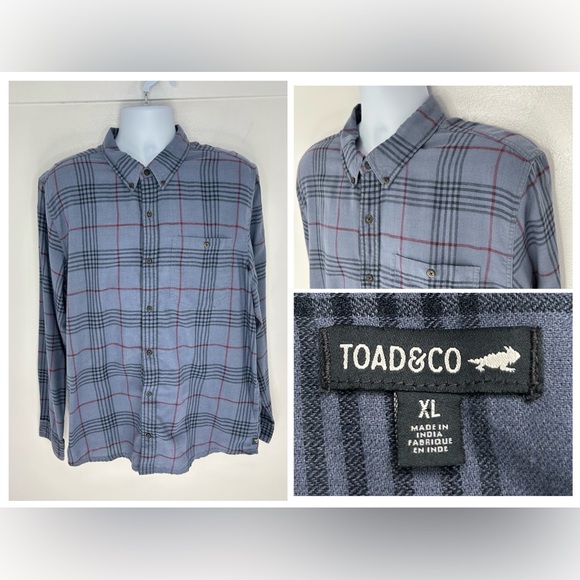 Toad&Co | Shirts | Toad Co Airsmyth Blue Plaid Button Down Shirt Sz Xl Windowpane Sustainable ...